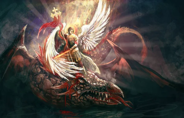 Angel Fighting Dragon
