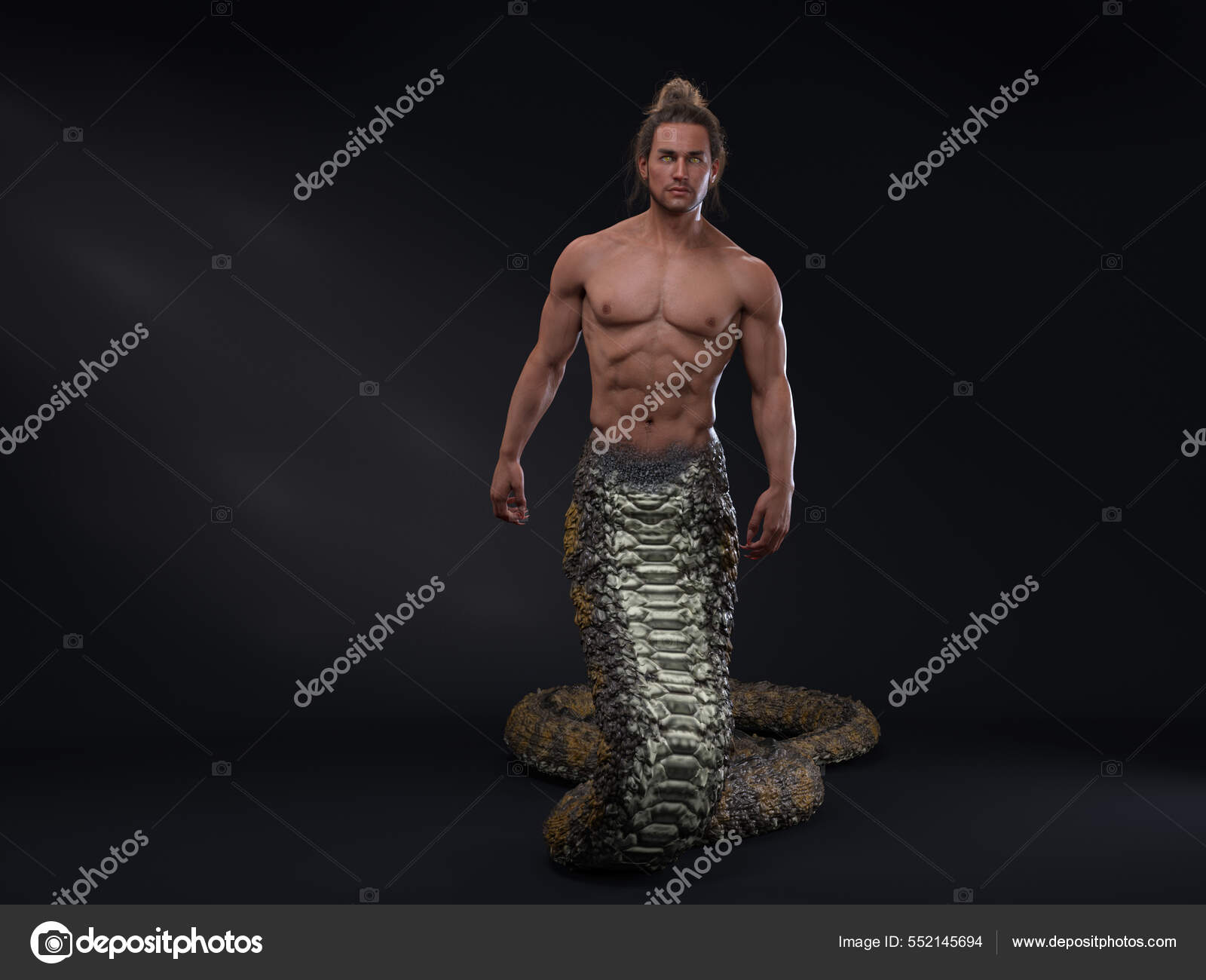 Render Human Snake Hybrid Male Creature Half Snake Half Human Stock Photo by ©treetons 552145694