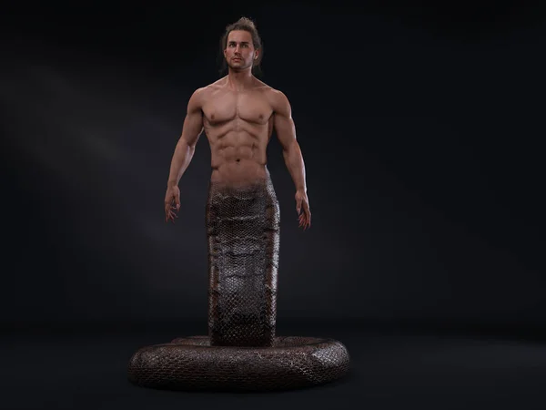 Render Human Snake Hybrid Male Creature Half Snake Half Human Stock ...