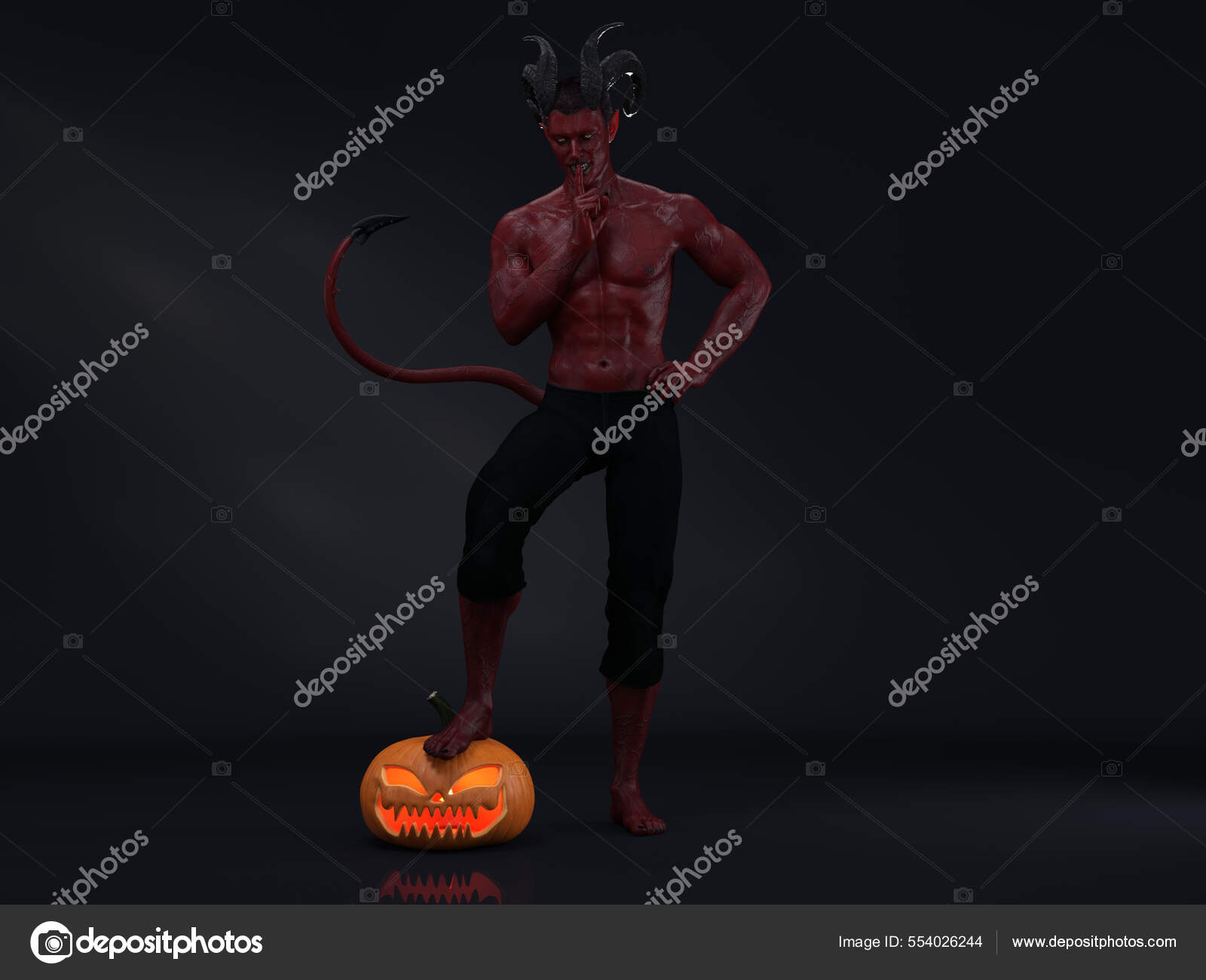 Render Male Devil Character Horror Creature Character Halloween — Stock ...
