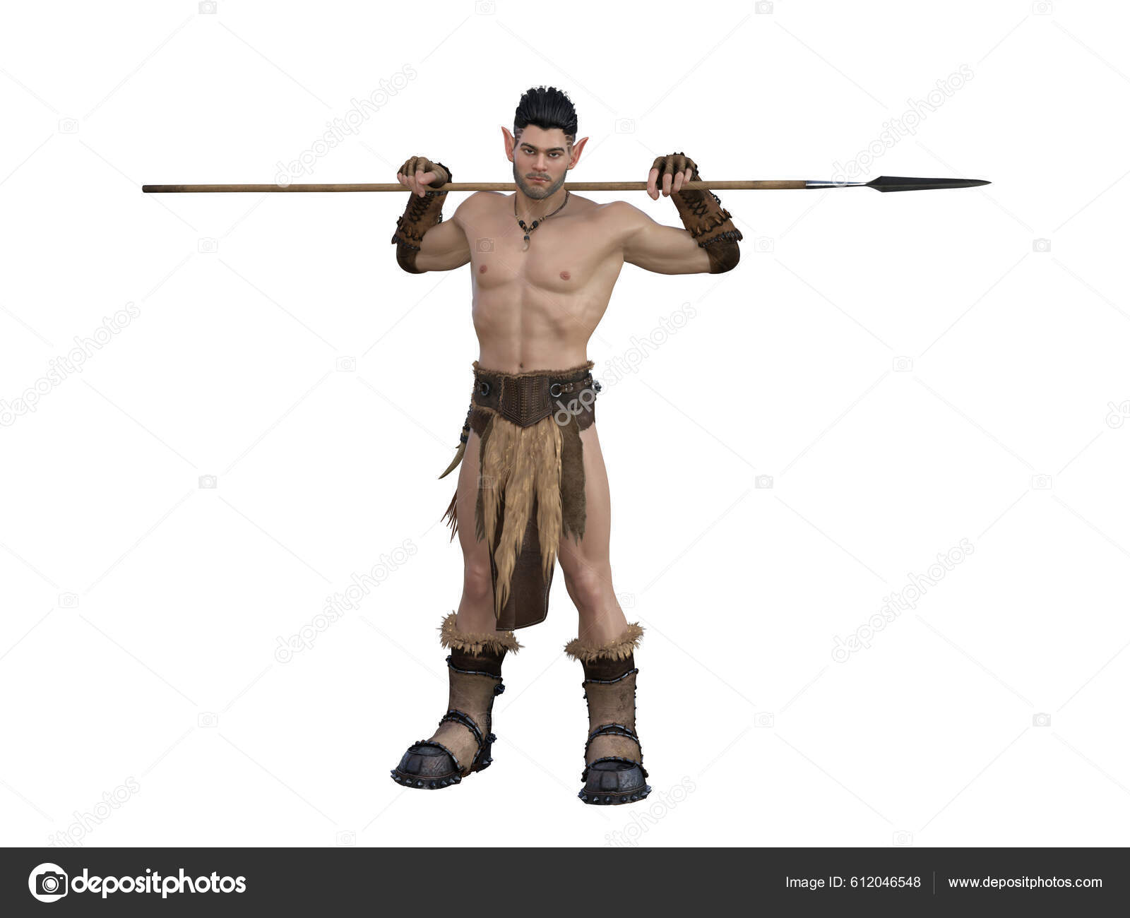 Render Fantasy Male Elf Character Isolated White Background Wild ...