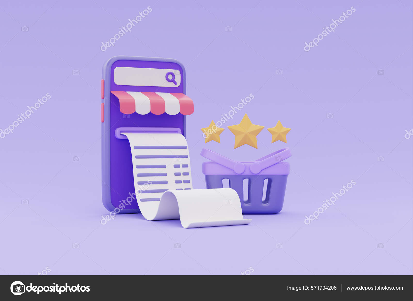 Online Shopping Store Bill Shopping Basket Star Rate Review Symbol ...