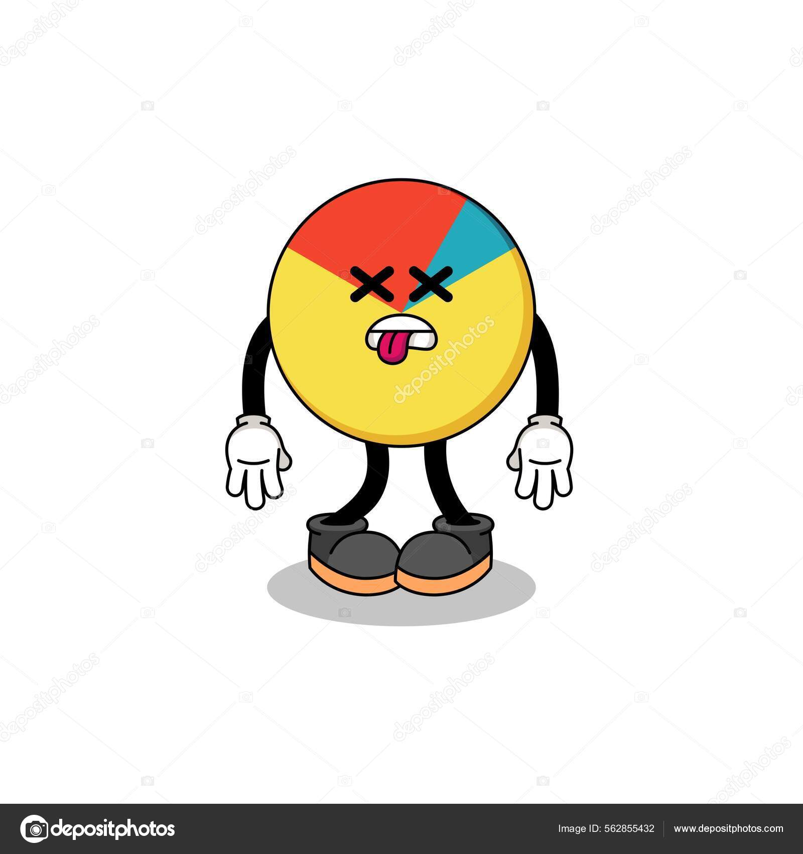Chart Mascot Illustration Dead Character Design Stock Vector Image by ...