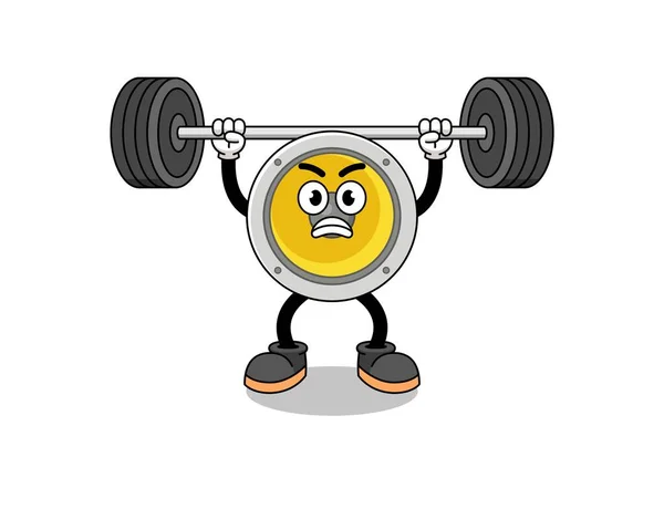 Cartoon People Lifting Weights