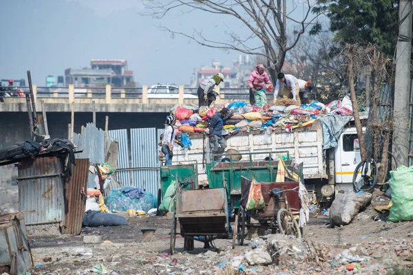 Kathmandu Nepal April 2022 Garbage Plastic Pollution River Bank ...