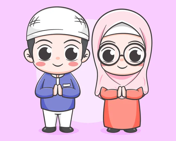 Cute Muslim Karakter Kartun Gadis Vektor Stok oleh ©RidStock 641019200