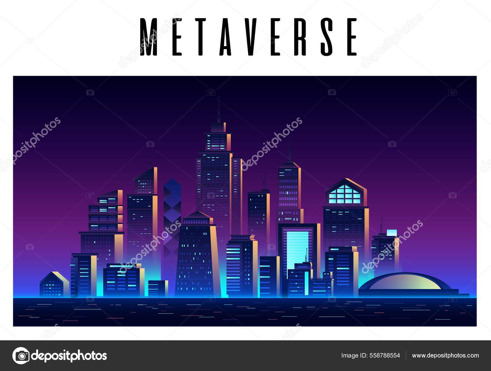 Futuristic Metaverse Background Modern Wireframe Terrain Design Stock ...