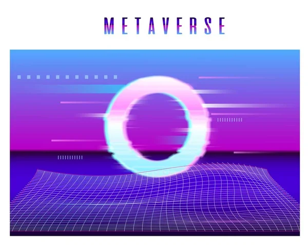 Futuristic Metaverse Background Modern Wireframe Terrain Design Stock ...