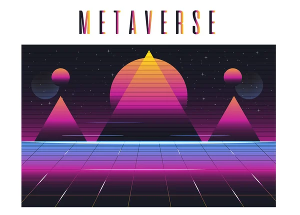 Futuristic Metaverse Background Modern Wireframe Terrain Design Stock ...