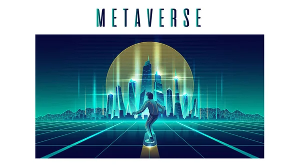 Futuristic Metaverse Background Modern Wireframe Terrain Design Stock ...