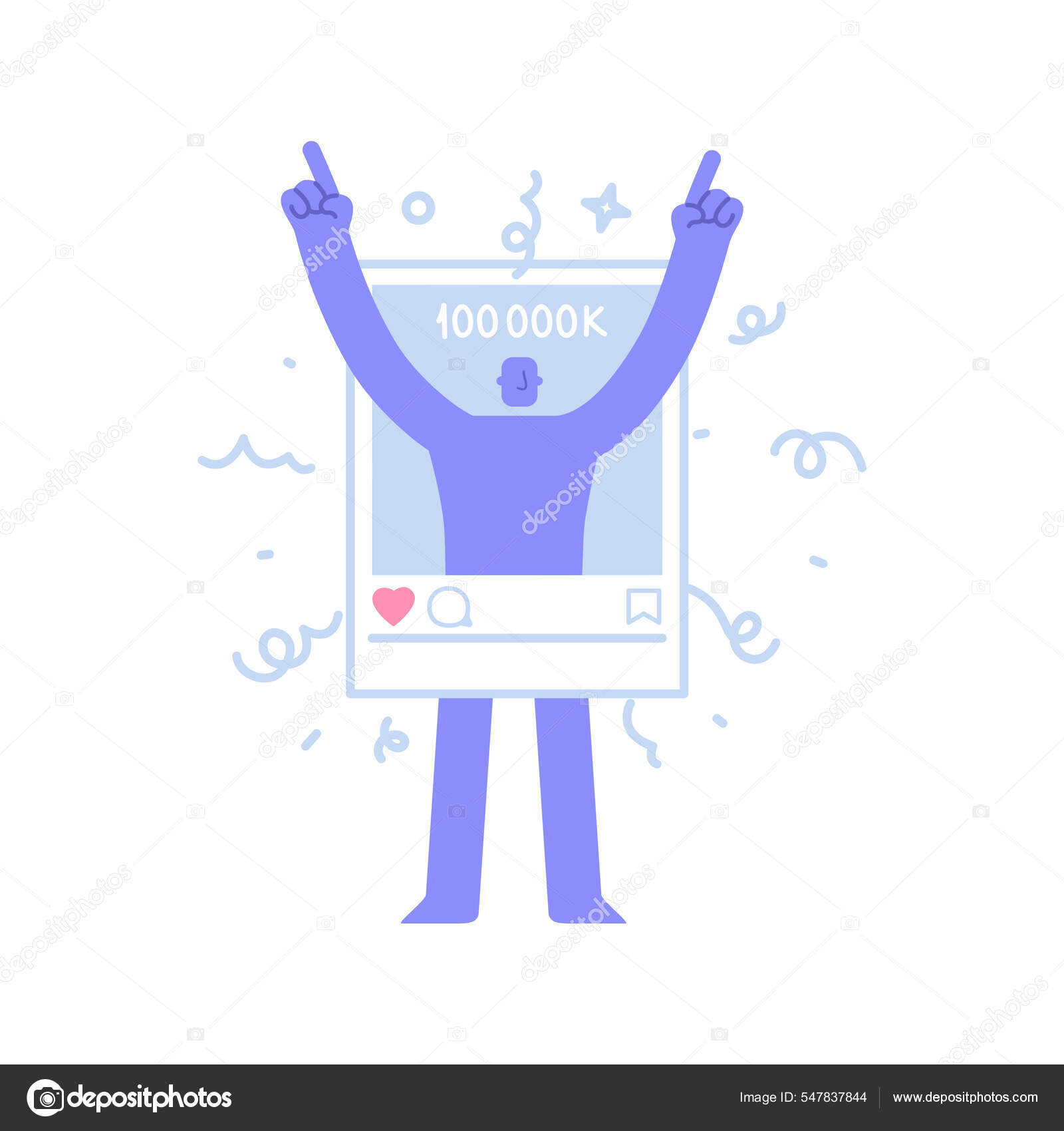 Flat Modern Character Celebrating 100K Subscribers 100K Subscribers ...