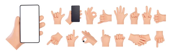 High quality 3D hands gestures. Mega set with hands showing different gestures. Friendly funny ...