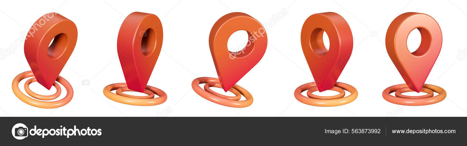 Realistic Shiny Red Map Pointers Set Various Angles Map Pointer Stock ...