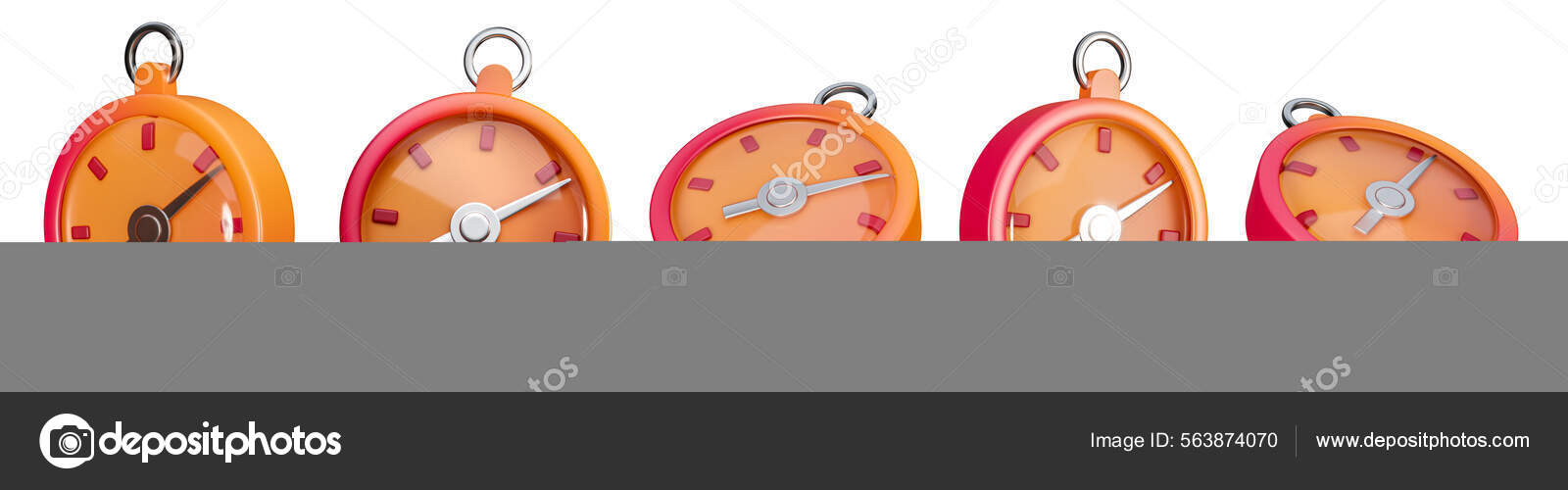 Render Five Different Angles Timer Isolated White Background Stopwatch ...