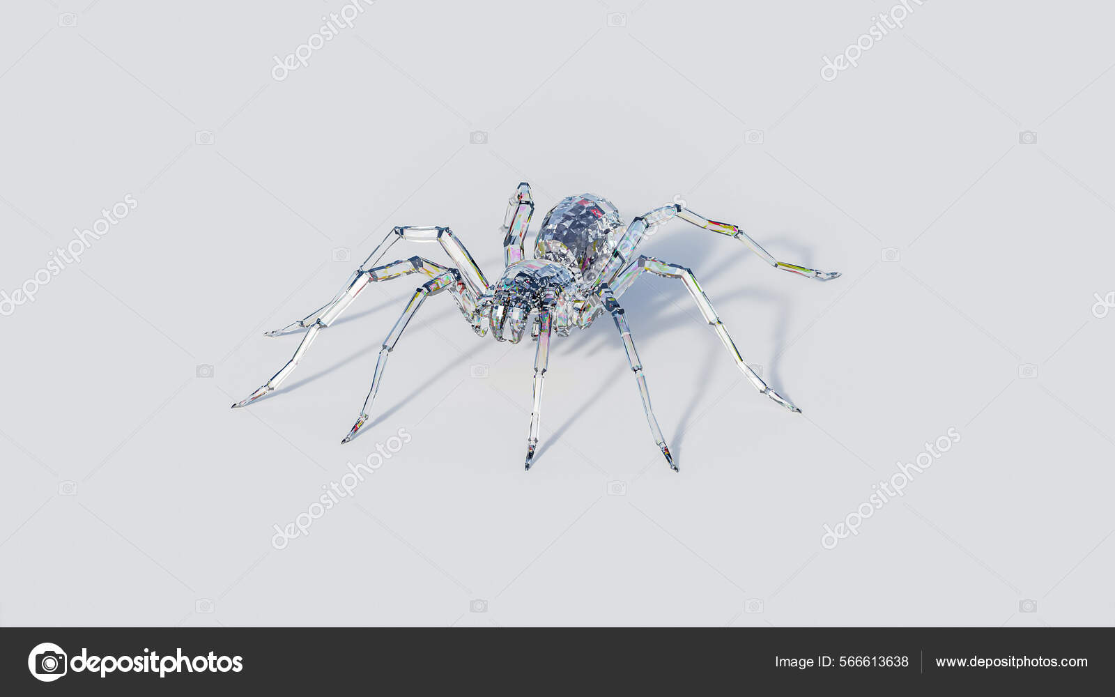 Realistic Render Spider Crystal Crystal Clear Model Stock Photo by ...