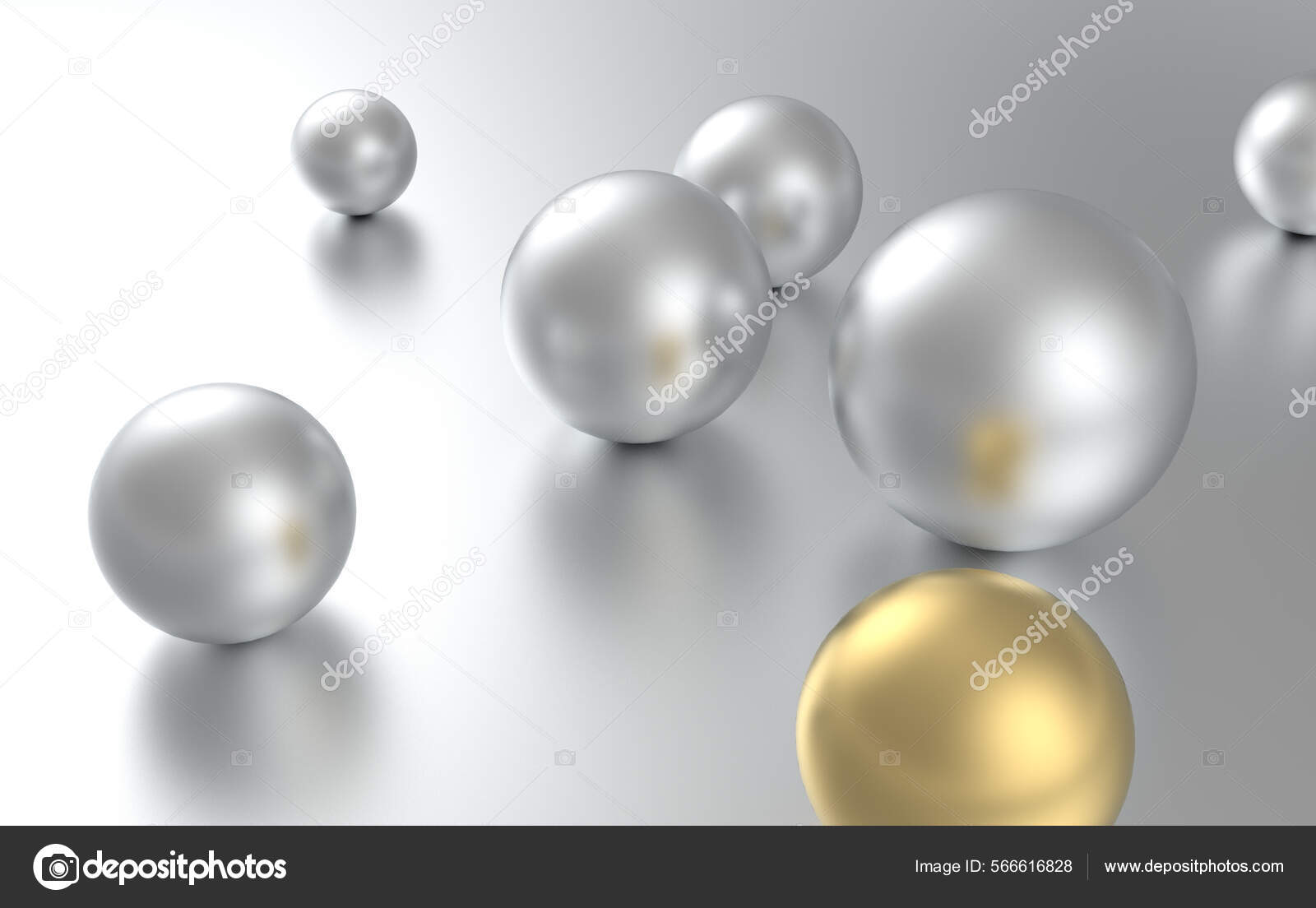 Gold Sphere Ball Silver Sphere Balls Stand Out Crowd Concept Stock ...