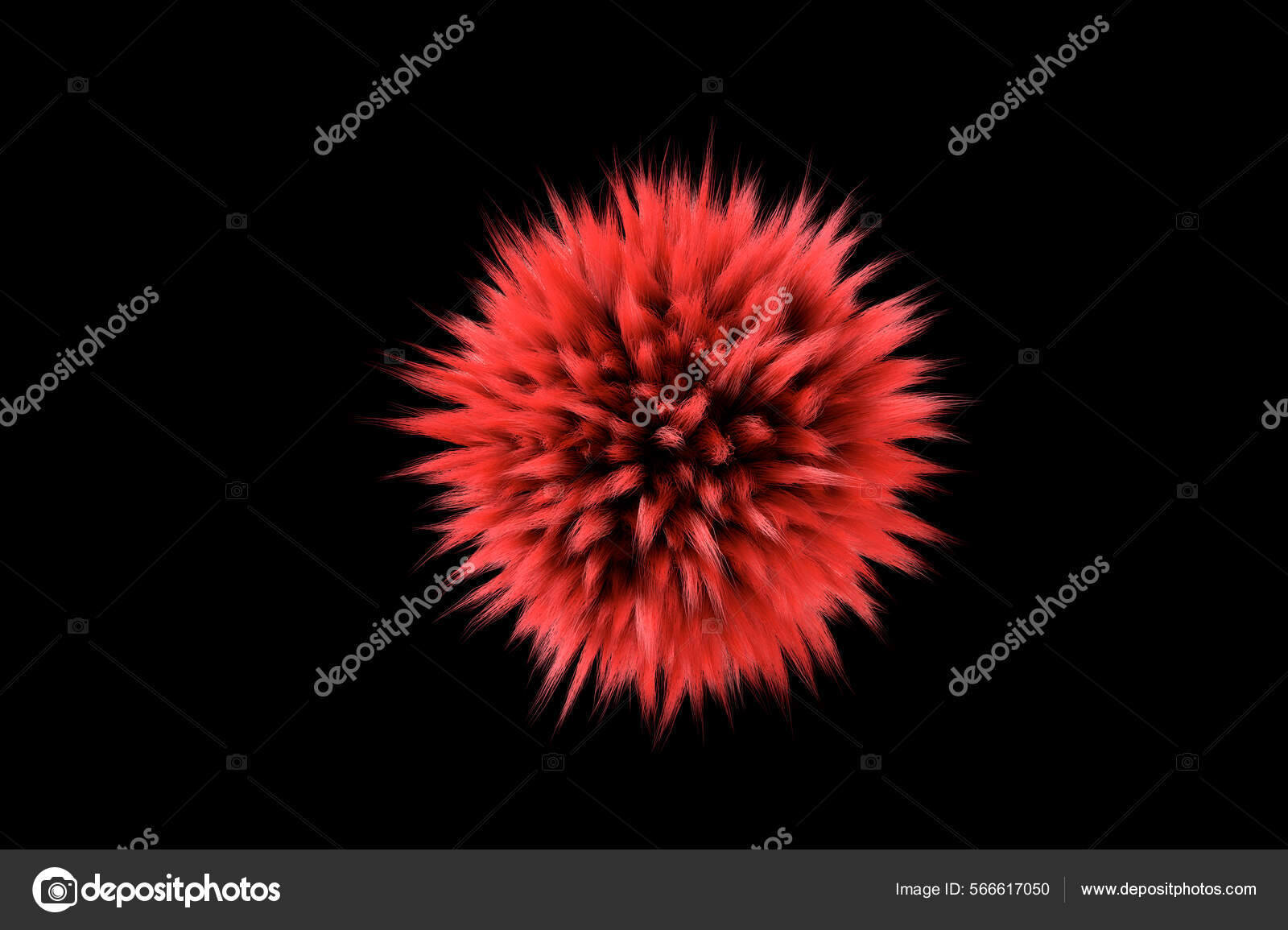 Fluffy Red Ball Isolated Black Stock Photo by ©Bluefish_ds 566617050