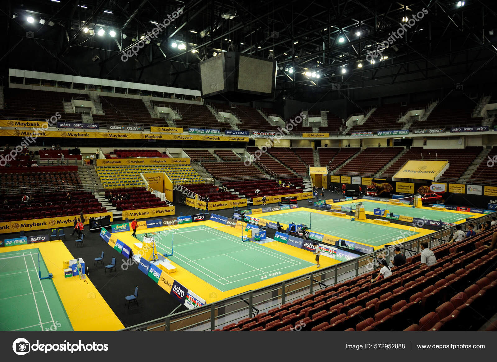 Kuala Lumpur Ene 2012 Malasia Cancha Bádminton Durante Maybank Malasia ...