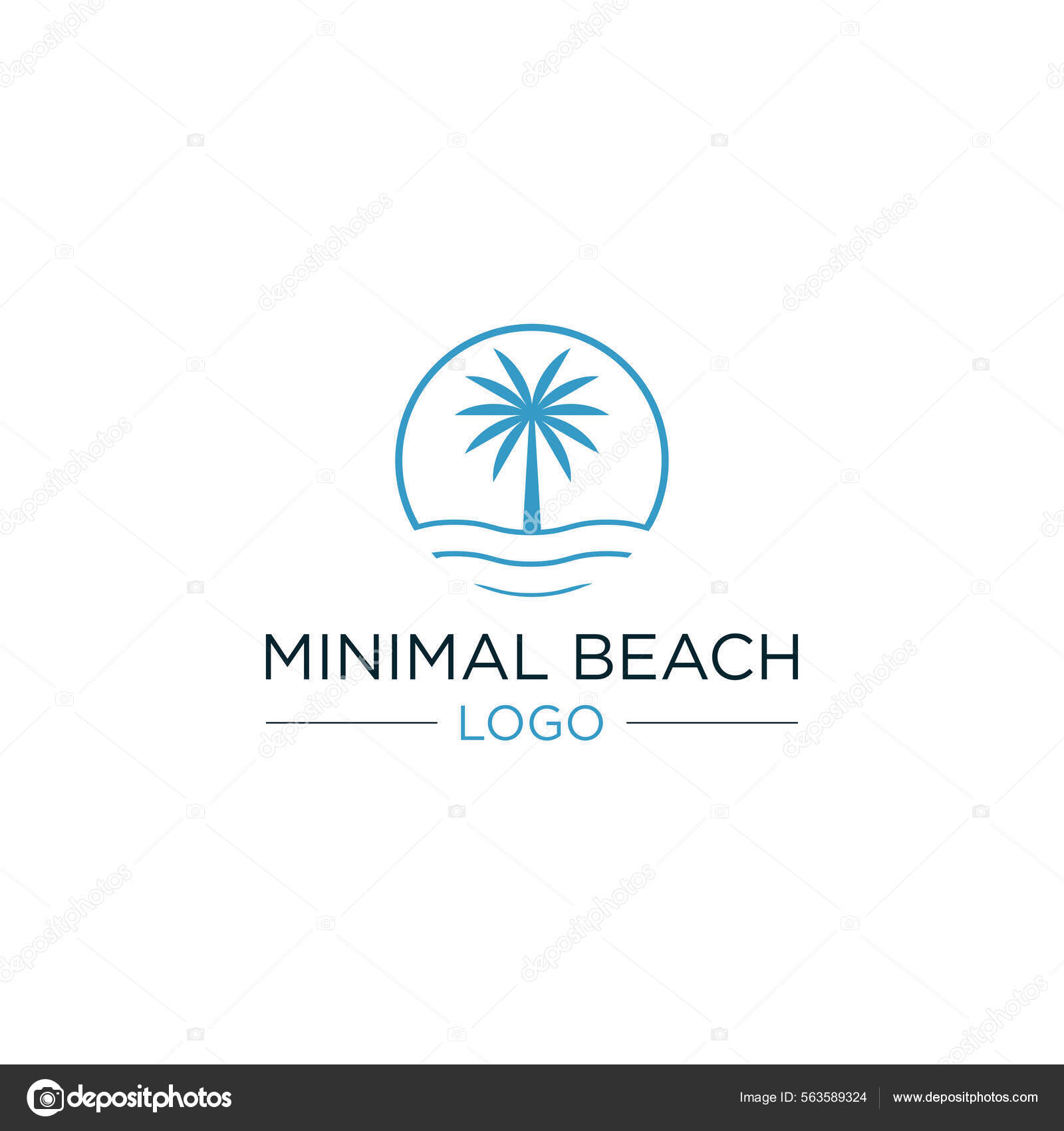Beach Circle Logo Design Stock Vector Image by ©FransiskaSari #563589324