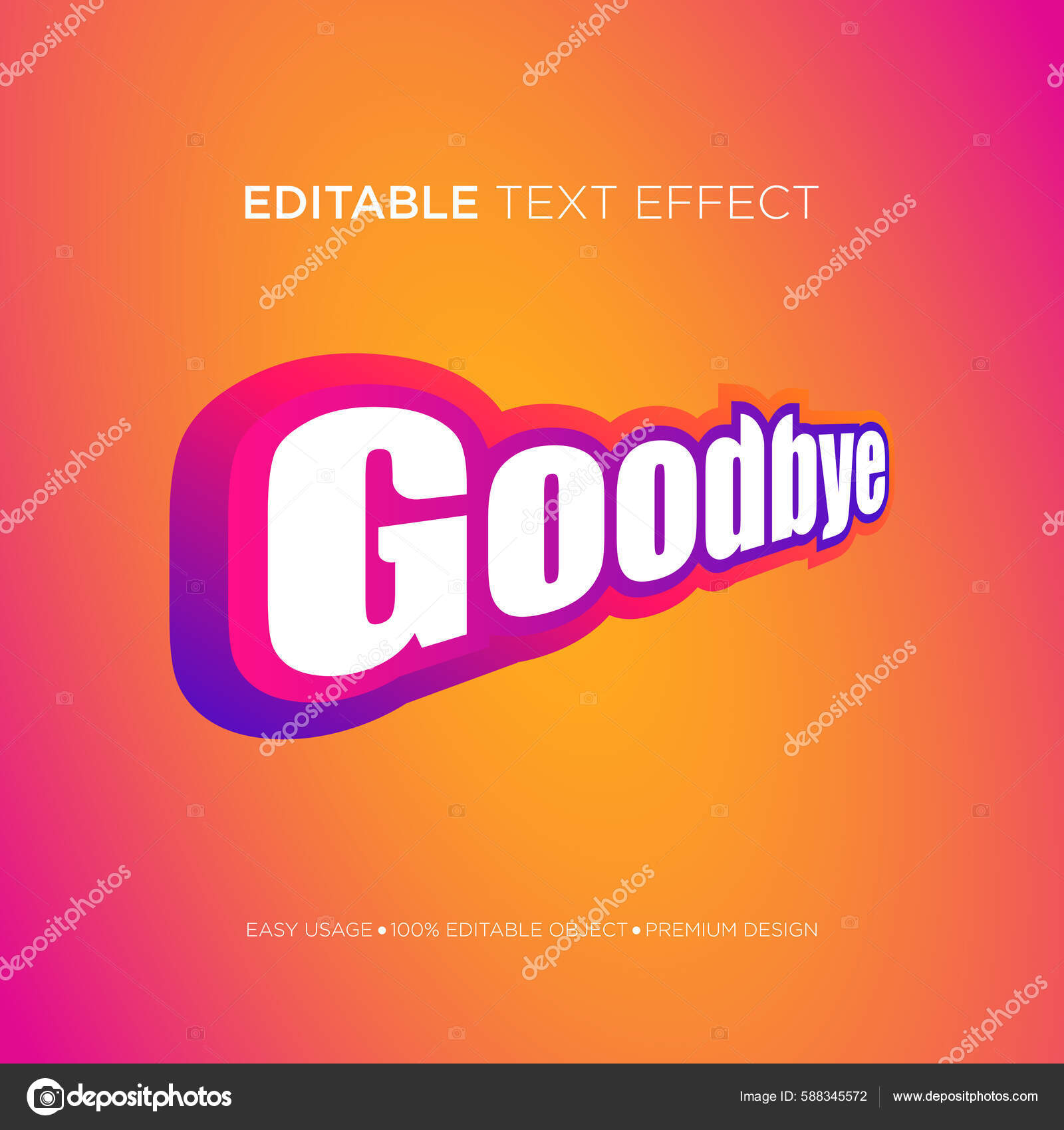 Funny Goodbye Title Editable Text Effect Stock Vector Image by ...