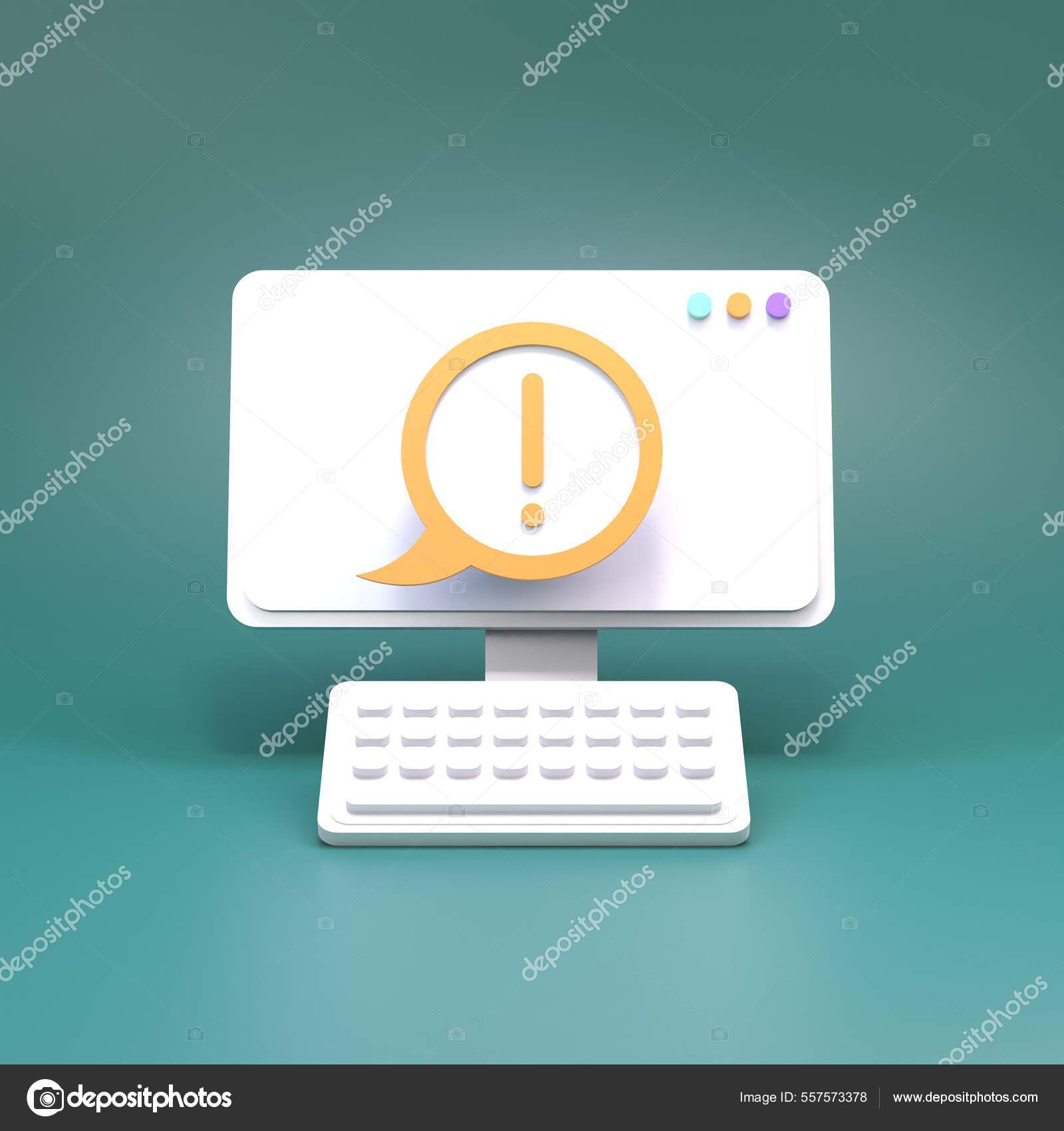 Exclamation Mark Desktop Render — Stock Photo © Motion-J #557573378