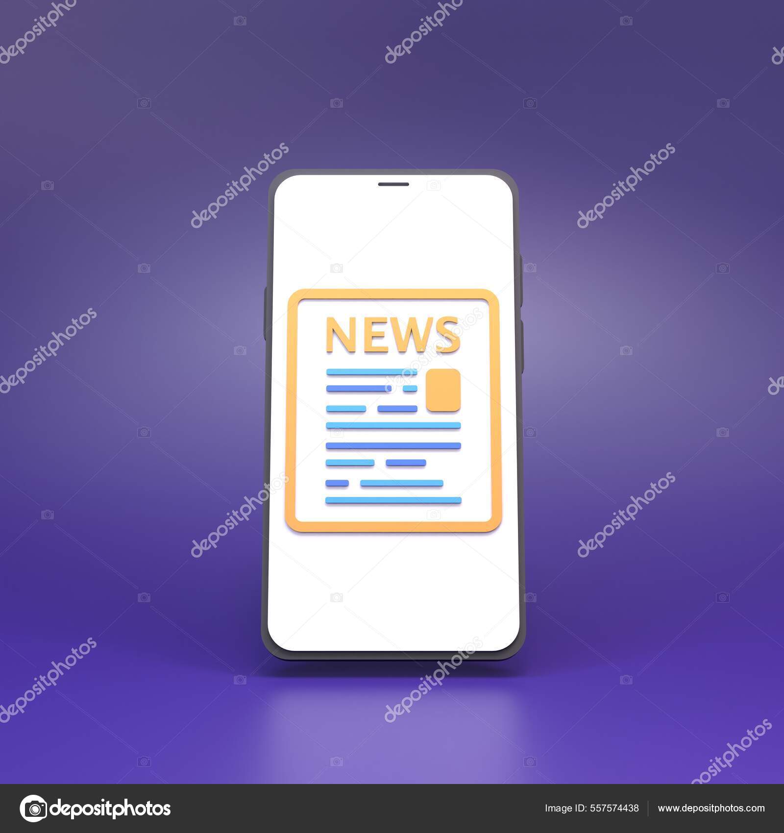 Mobile Phone News Screen Render — Stock Photo © Motion-J #557574438