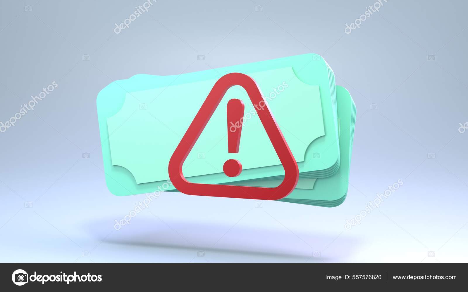 Exclamation Mark Background Stack Money Concept Warning Financial ...