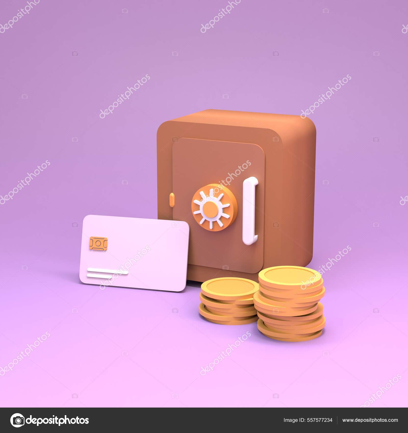 Safe Gold Coins Finance Saving Concept Render Illustration — Stock ...