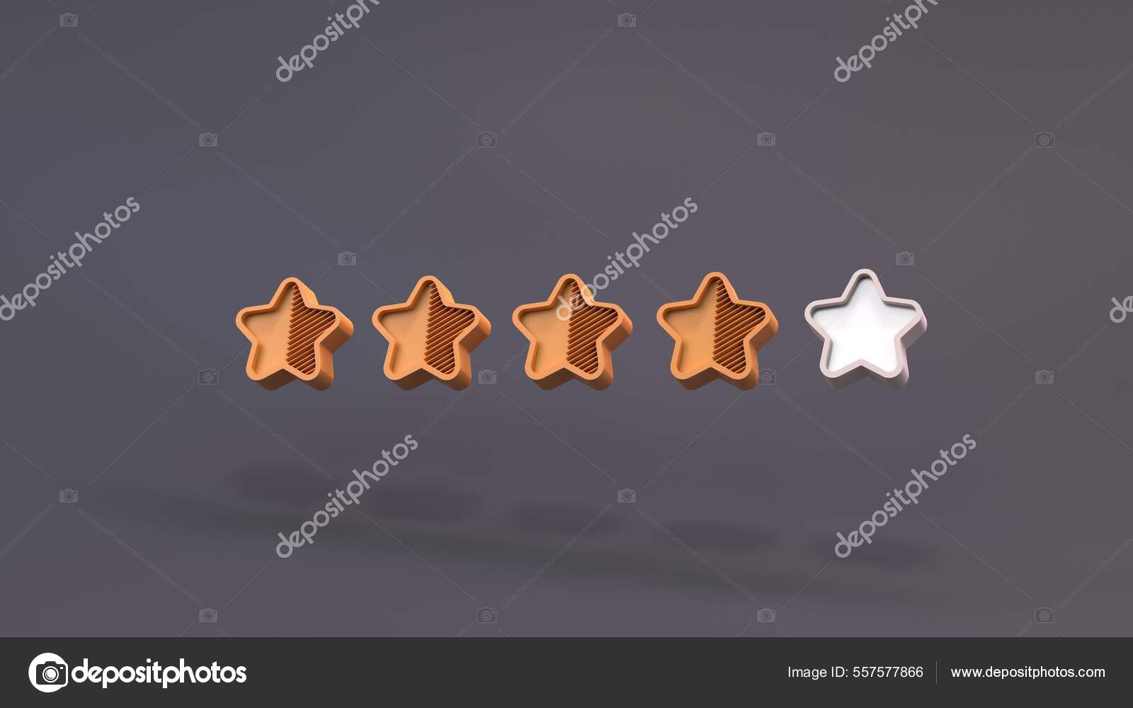 Four Stars Out Five Concept Evaluation Ratings Render — Stock Photo ...
