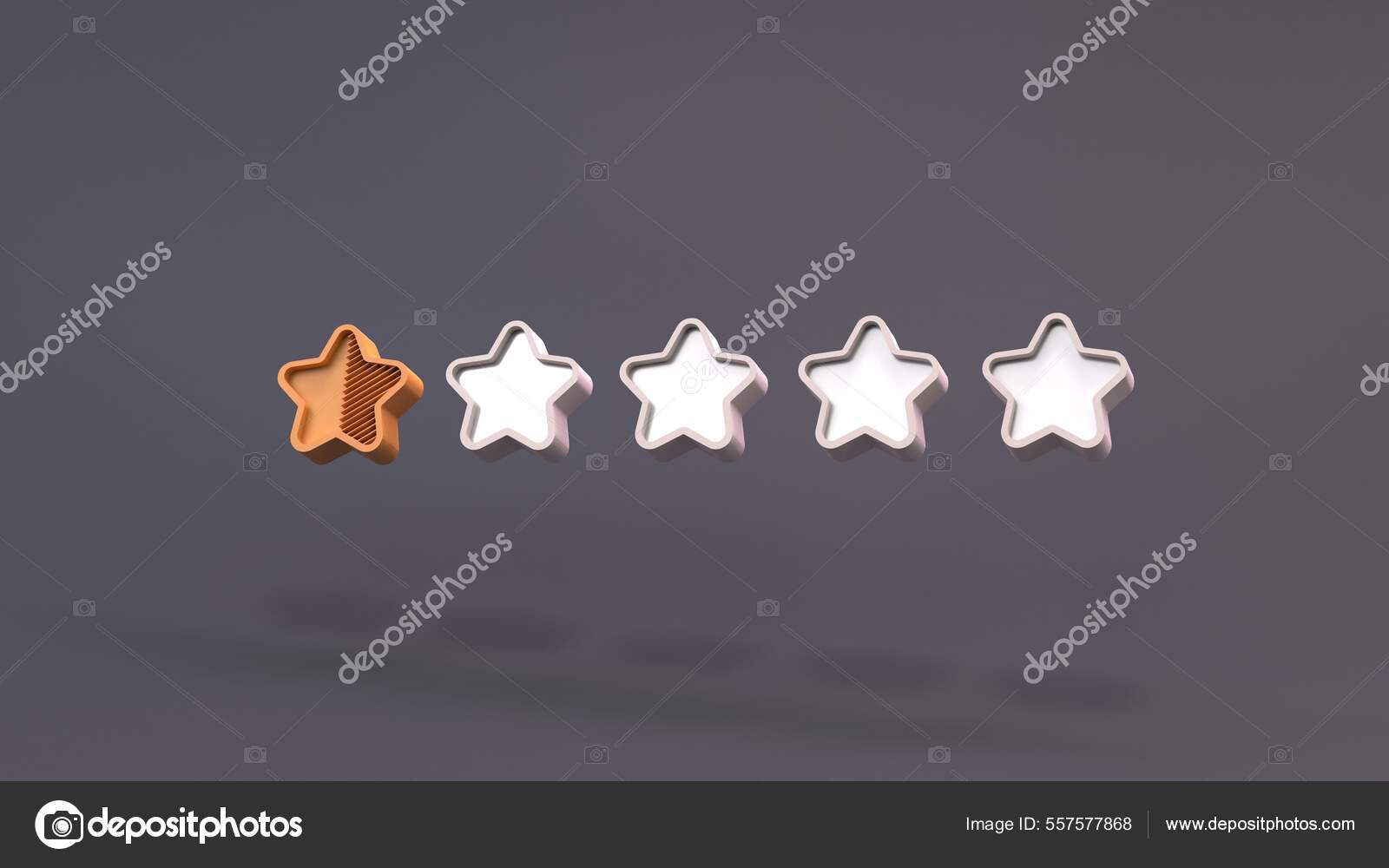 One Star Out Five Concept Evaluation Ratings Render — Stock Photo ...