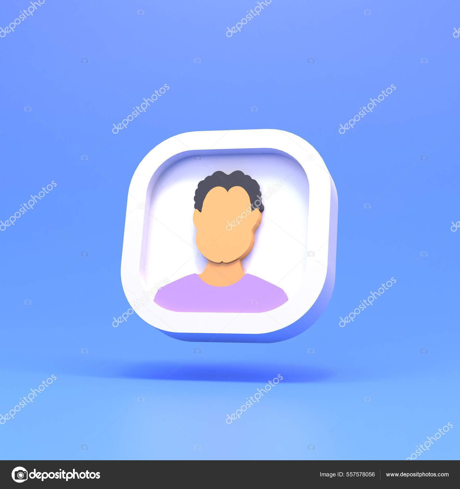 Photo Icon Man Blue Background Rendering Stock Illustration by ©Motion ...