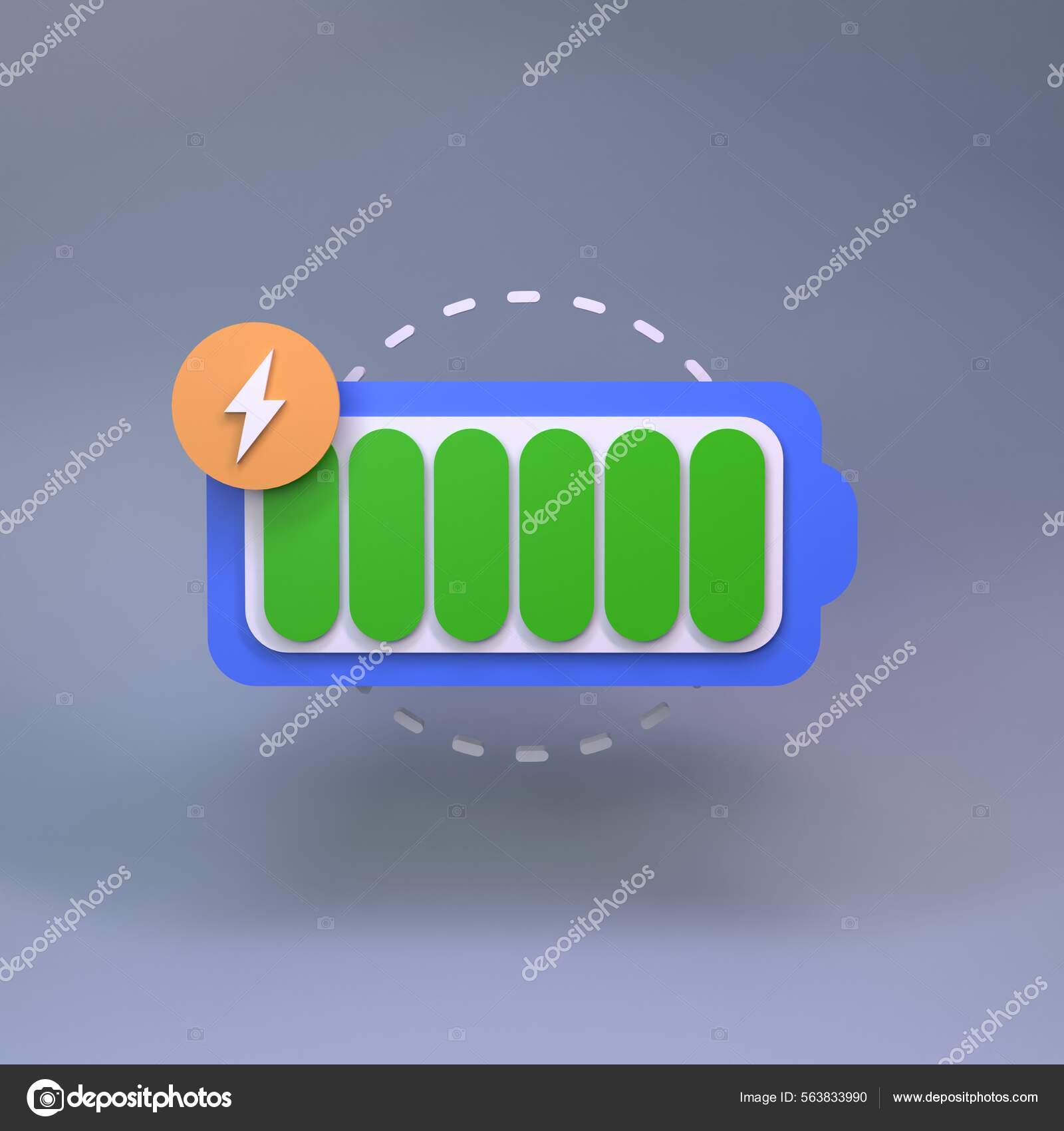 Fully Charged Battery Render — Stock Photo © Motion-J #563833990