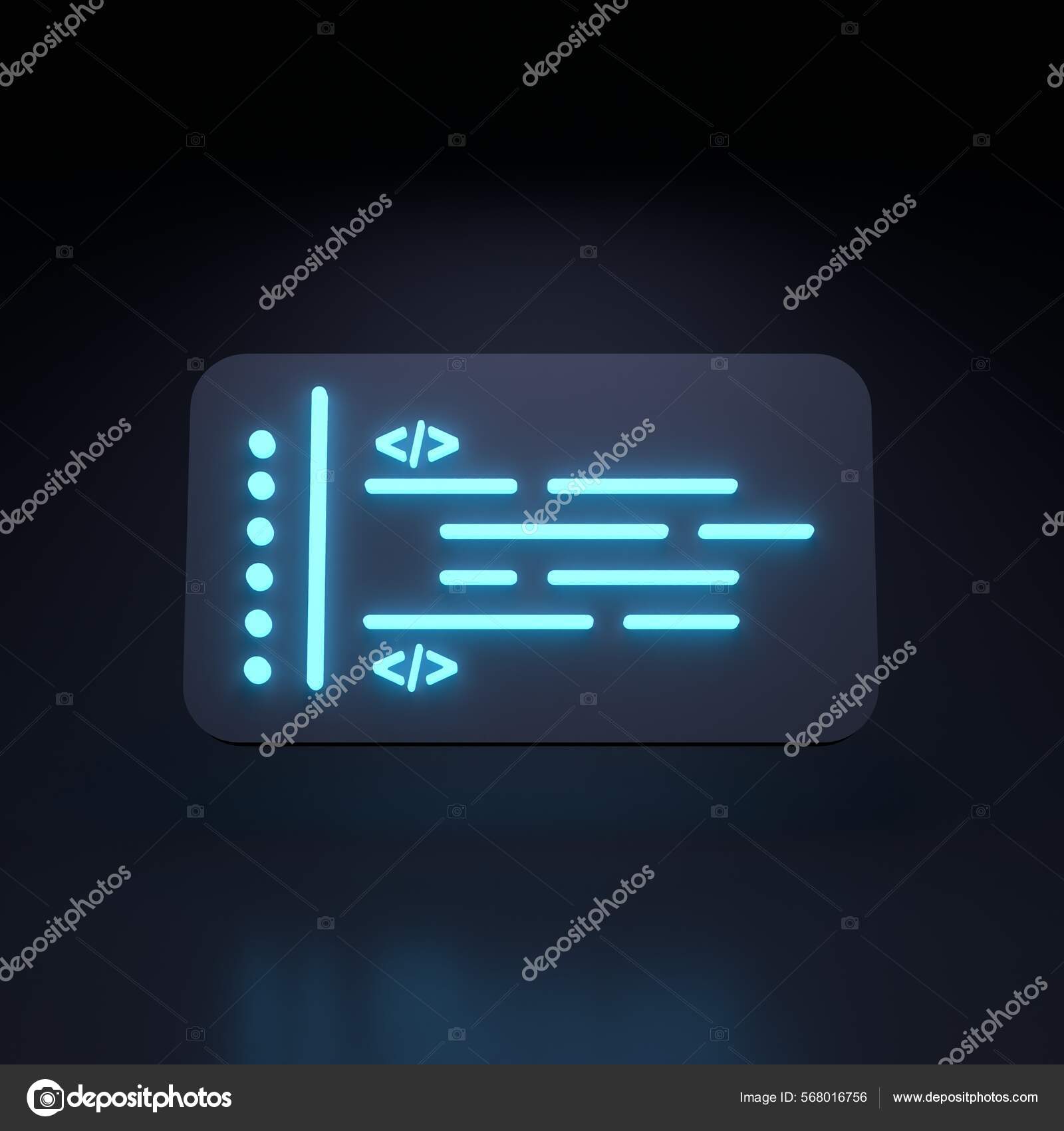Neon Line Code Render Illustration — Stock Photo © Motion-J #568016756