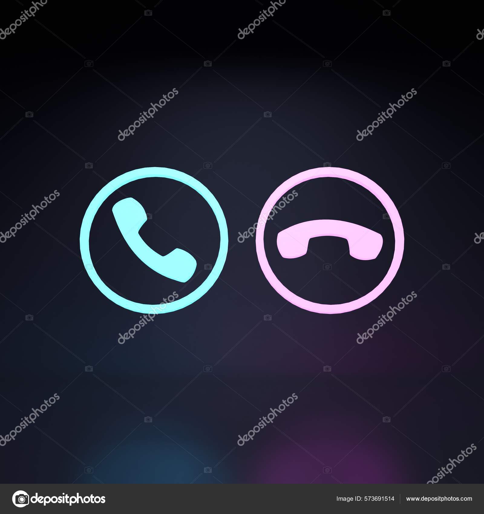Incoming Call Neon Icon Render Illustration — Stock Photo © Motion-J ...
