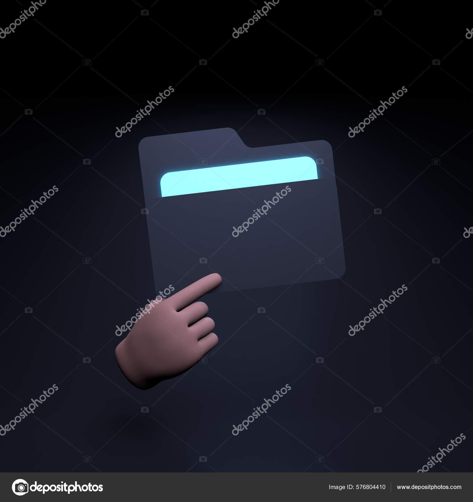 Sebuah Tangan Memegang Ikon Folder Berkas Ilustrasi Render — Foto Stok ...