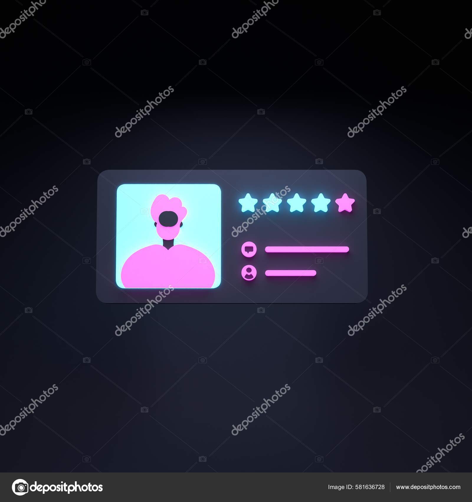 Neon Candidate Profile Rating Black Background Human Resource Concept ...