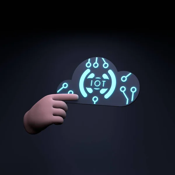 Hand Holding Iot Logo Internet Thing Concept Render Illustration – Stockfoto © Motion-J #585531040