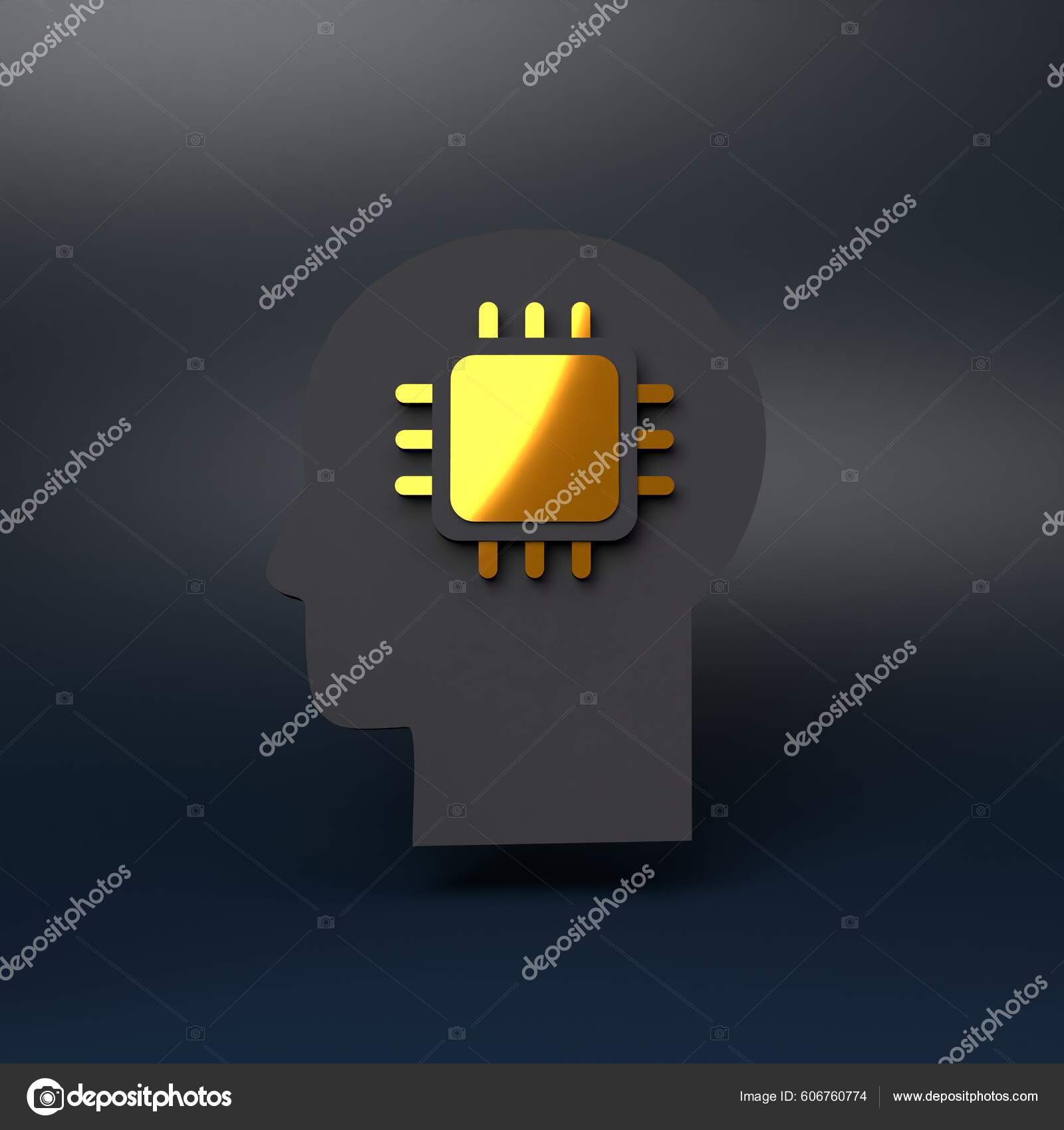 Human Head Processor Render Illustration — Stock Photo © Motion-J ...