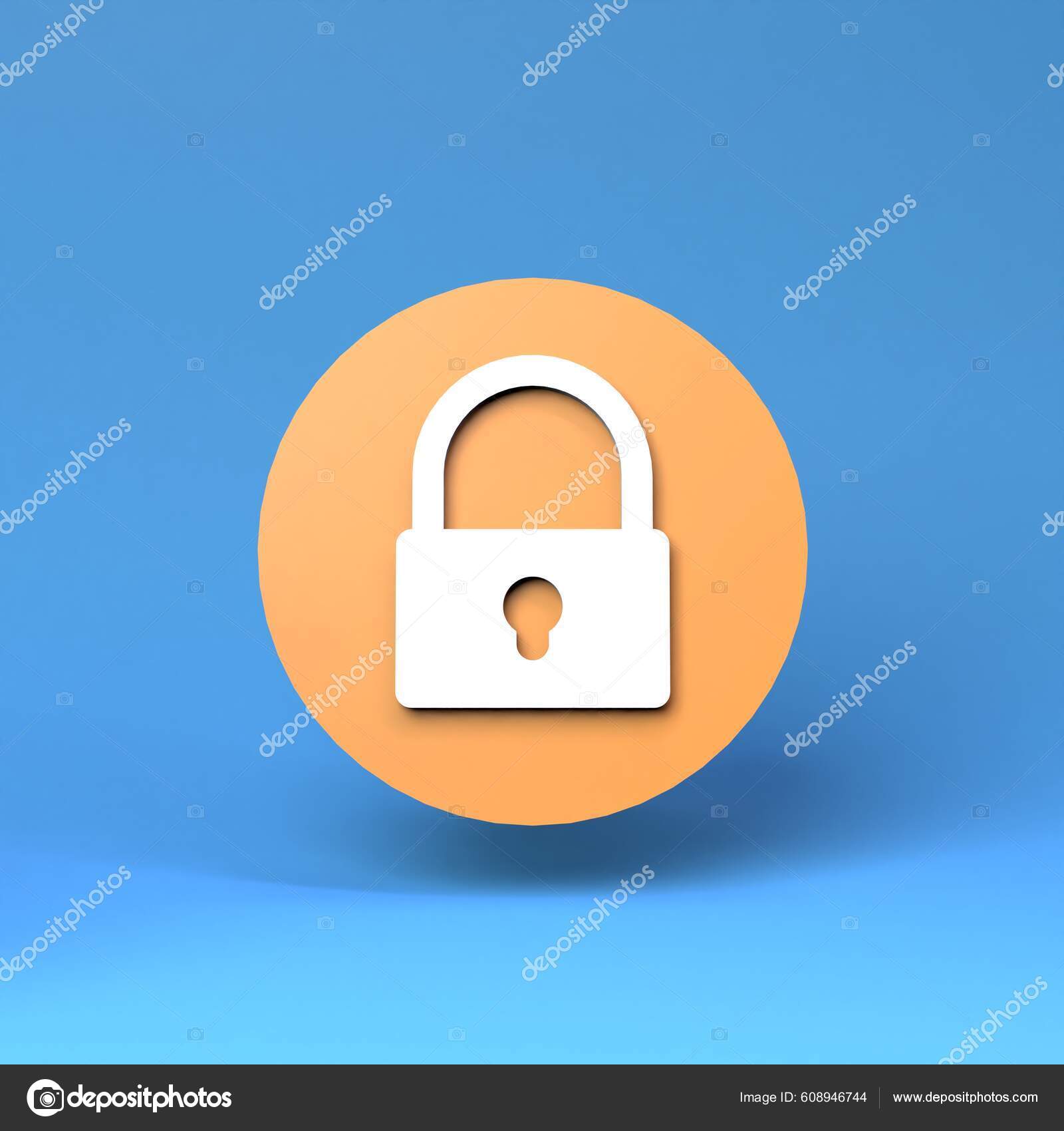 Key Lock Icon Render Illustration — Stock Photo © Motion-J #608946744