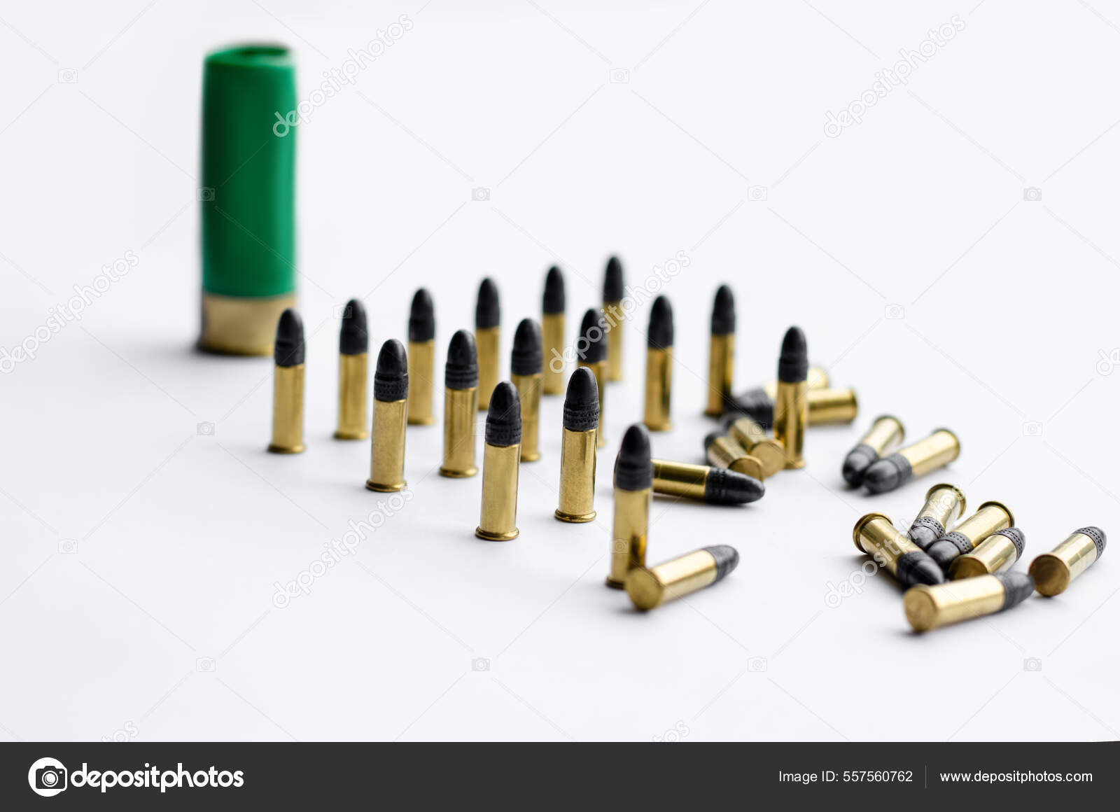 Bullets Blurred Shotgun Cartridge White Background — Stock Photo ...