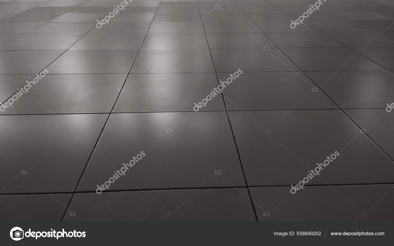 White Ceramic Tile Floor Dim Light Room Soft Light Shadow Stock Photo ...
