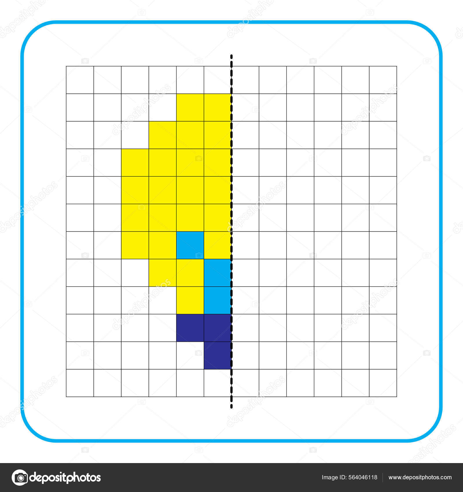 Picture Reflection Educational Game Kids Learn Complete Symmetry ...