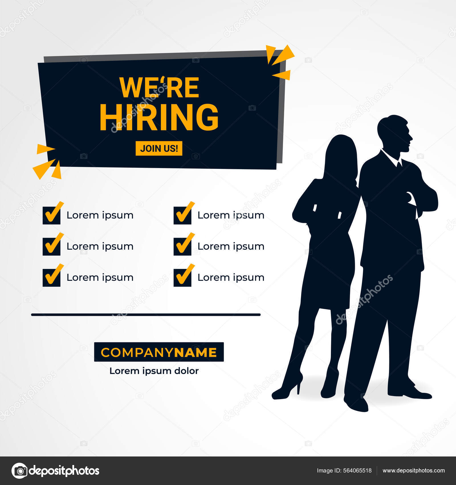 Hiring Job Vacancy Vector Illustration Job Vacancy Background Flat ...