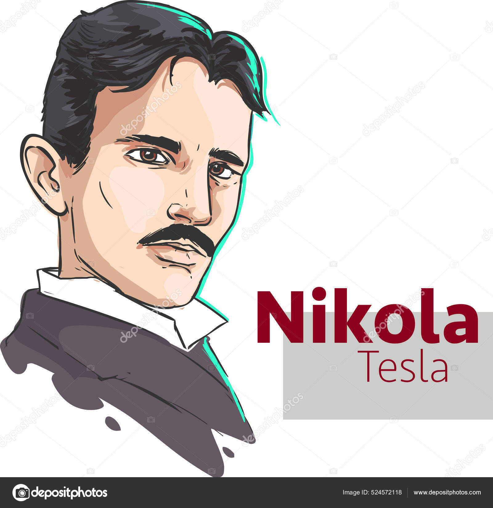 Vector Illustration Nikola Tesla Portrait Stock Vector Image by ... Vector Illustration Nikola Tesla Portrait Stock Vector Image by ...