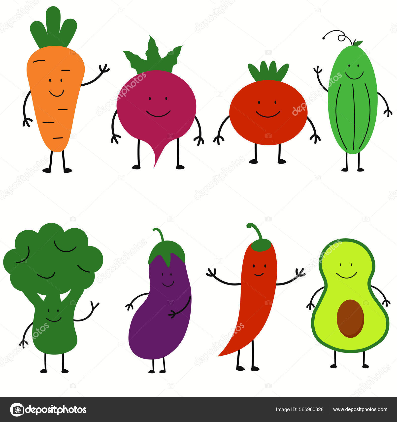 Cute Vegetable Cartoons