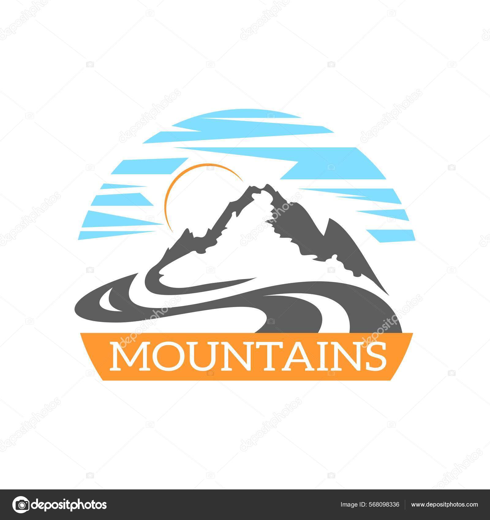 Simple Mountain Themed Vector Design White Background Stock Vector ...