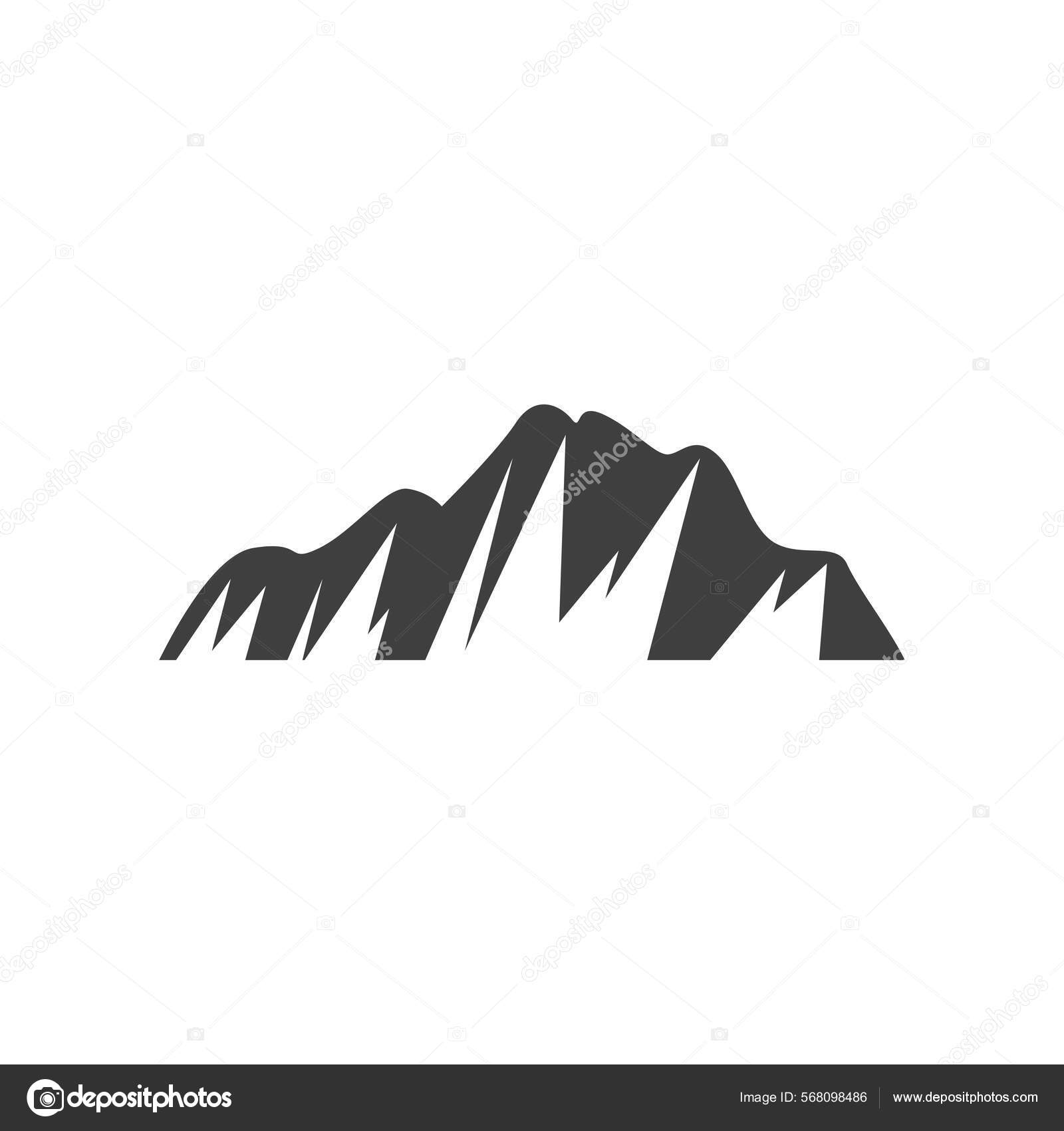 Simple Mountain Themed Vector Design White Background Stock Vector ...