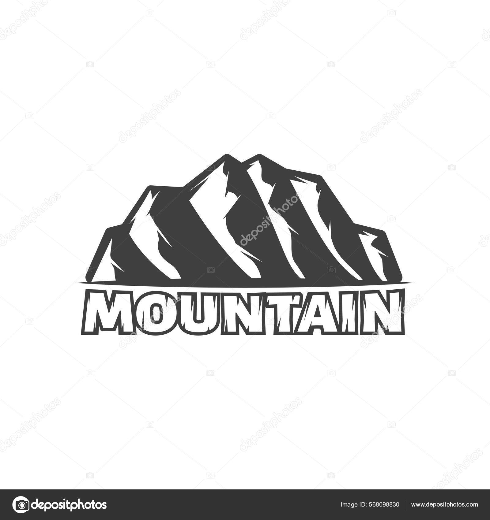 Simple Mountain Themed Vector Design White Background Stock Vector ...