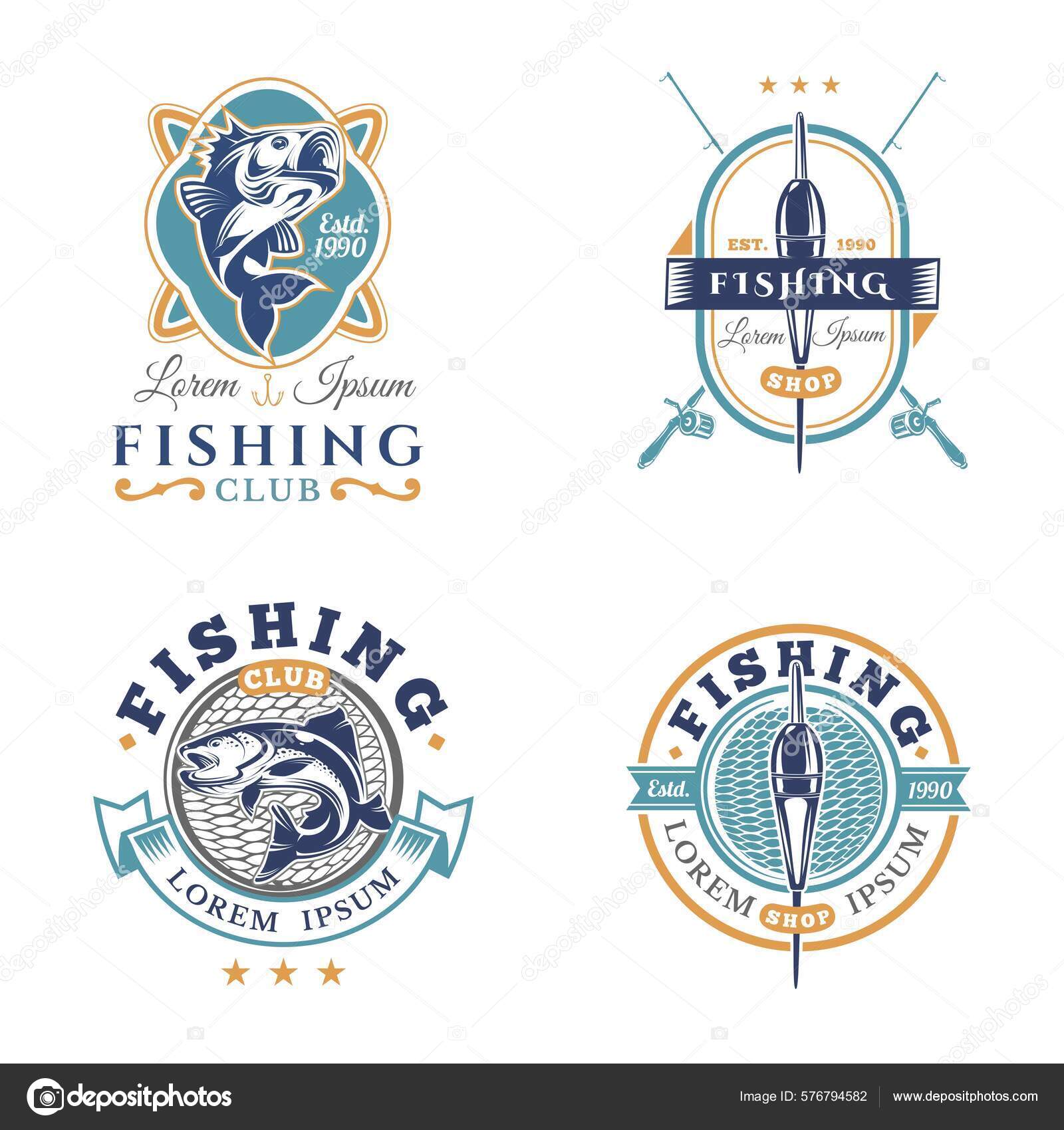 Simple Fishing Themed Vector Logo Design Stock Vector Image by ...