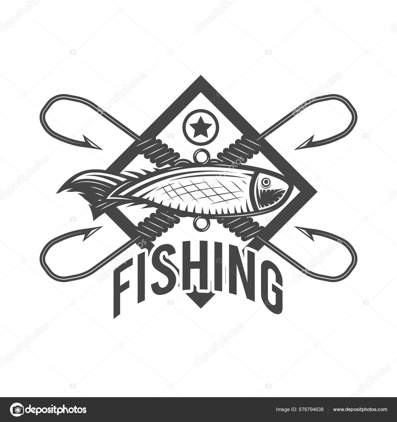 Simple Fishing Themed Vector Logo Design Stock Vector Image by ...